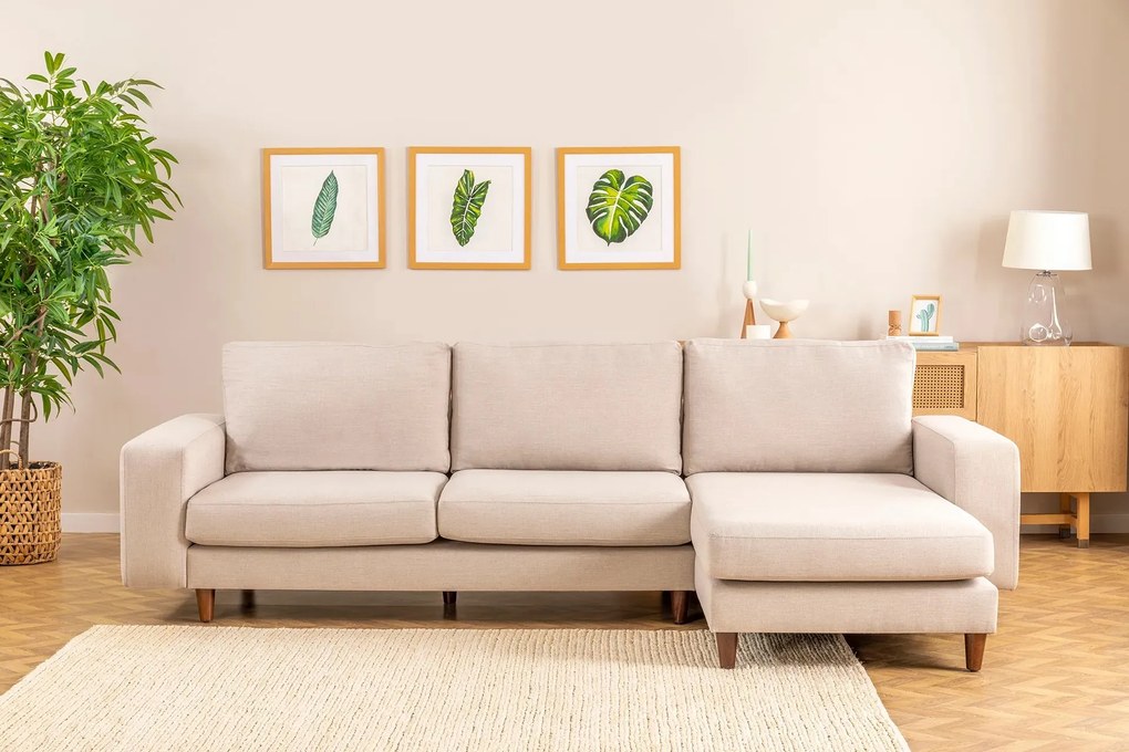 Hanah Home Rohová pohovka BERLIN krémová pravá