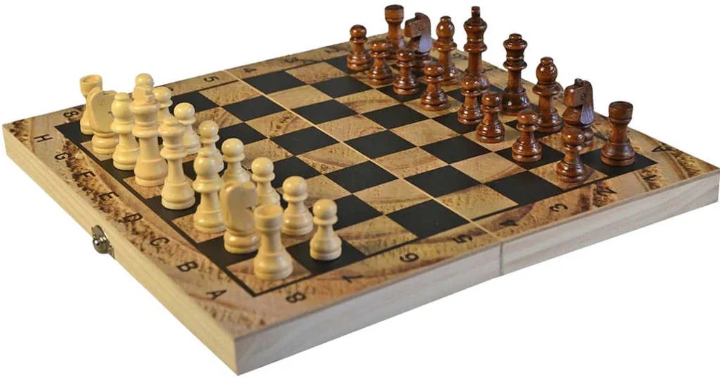 _Ostatní 1_ DŘEVO Hra Šachy Dáma Backgammon 30x30cm 3v1 *SPOLEČENSKÉ HRY* 03963