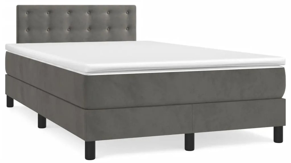 Box spring postel s matrací tmavě šedý 120x190 cm samet 3269862