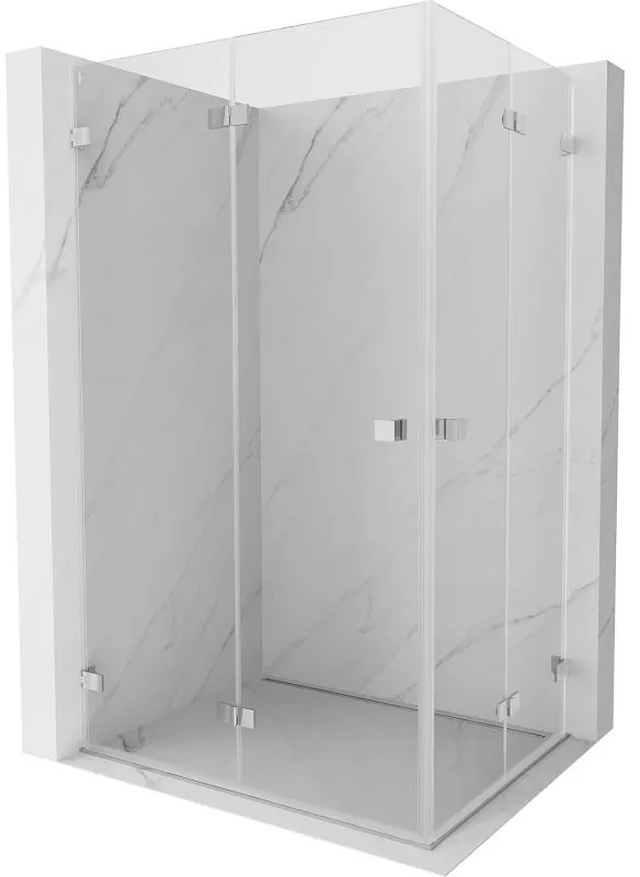 Mexen Lunar-F Duo, skládací sprchový kout 100 x 70 cm, 8mm čiré sklo, chromový profil, 836-100L-070P-01-00