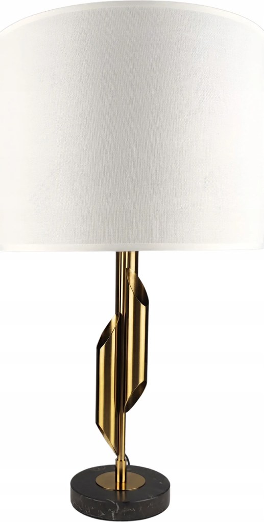 Noční Lampa Stolní Lampa Velká Zlatá S Bílým Stínítkem Elegantní Mramor