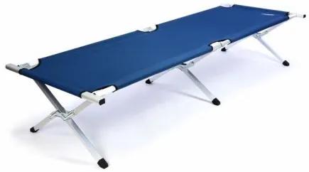 Přenosná hliníková skládací postel DIVERO 210 x 64 x 42 cm - modrá