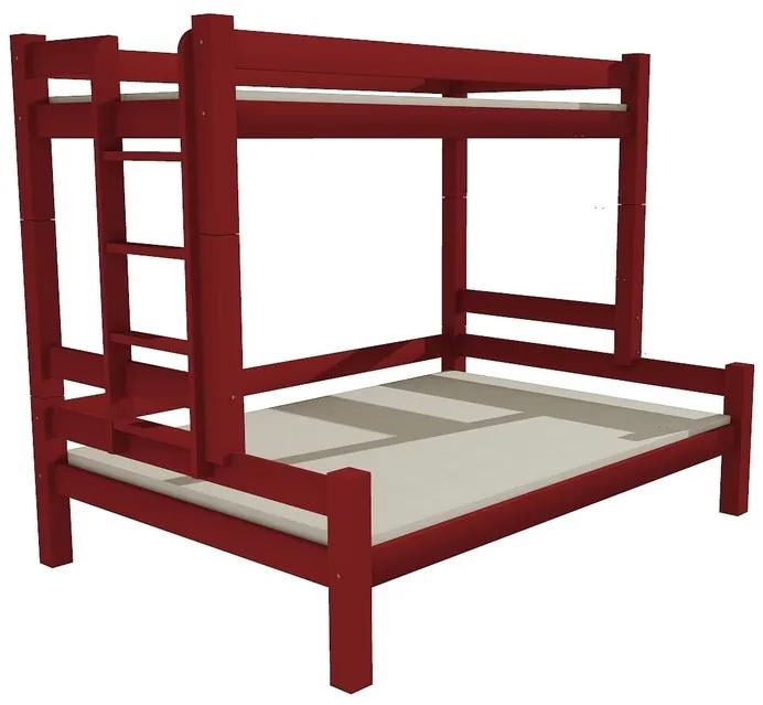 Vomaks Patrová postel s rozšířeným spodním lůžkem 8X8 6B 100/140 x 180 cm bezbarvý lak vlevo (vyobrazeno)