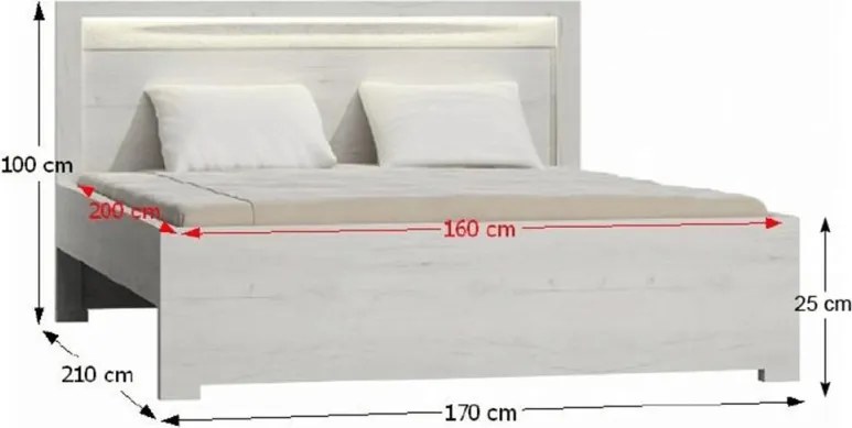 Postel 160x200, jasan bílý, INFINITY I-19 Kondela 0000149933