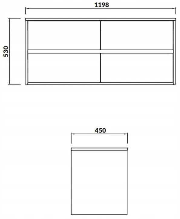 Cersanit Crea, skříňka pod umyvadlo s deskou 120cm, bílá, S931-002