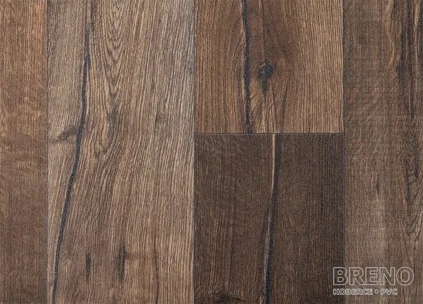 Breno PVC MAXIMA PLUS Hunter Oak S44 – tmavé dřevo, šíře 300 cm