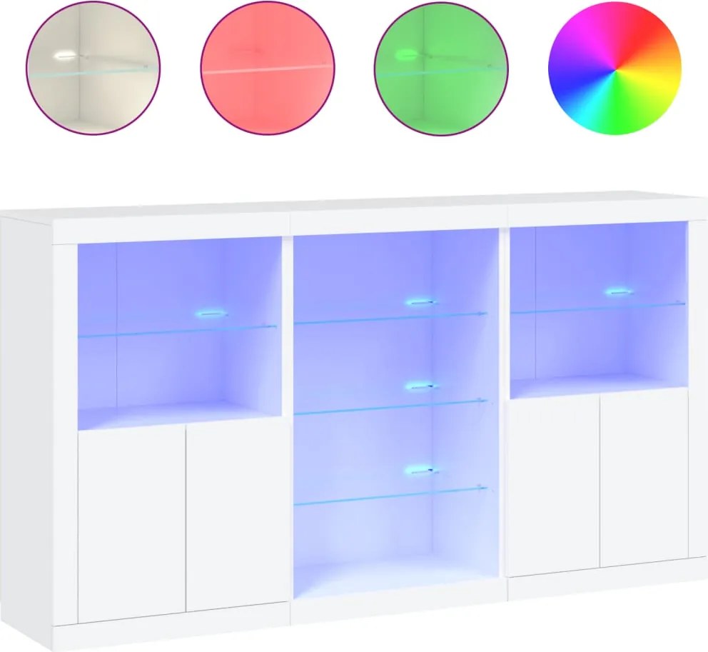 Příborník s LED osvětlením bílý 181,5 x 37 x 100 cm 3209177