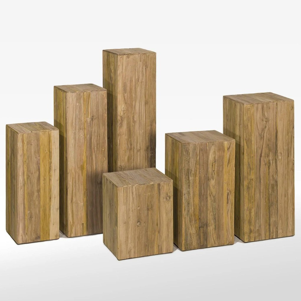 Teak podstavec Recycled Teak Rozměry: 40 cm šířka x 40 cm hloubka x 75 cm výška