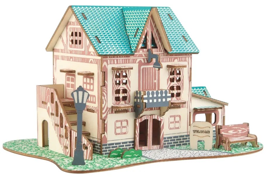 Woodcraft construction kit Woodcraft Dřevěné 3D puzzle Hostinec