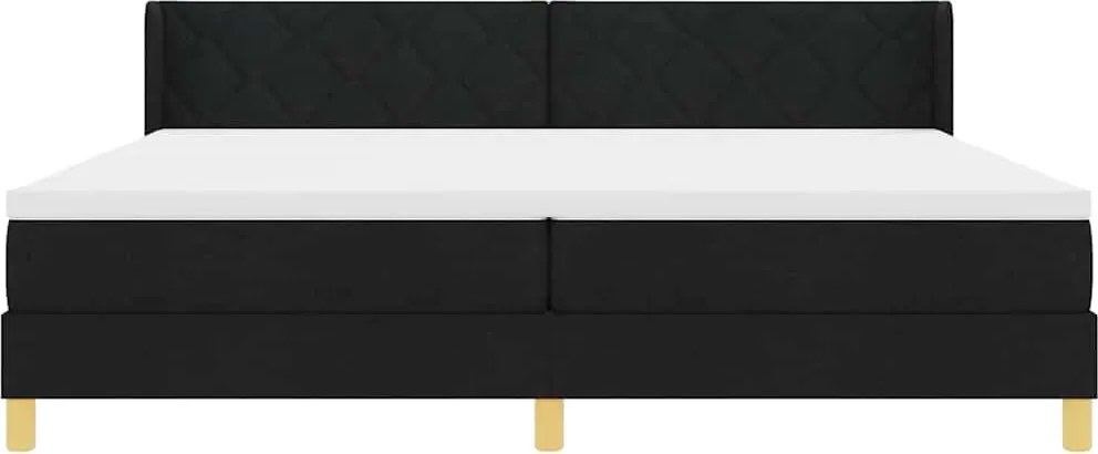 Postel s boxspringem s čelo Černá 200 x 200 cm textil 3341379