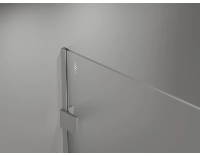 Mexen Lunar, sprchová stěna pravá 120 x 200 cm, průhledná 8 mm, broušený nikl, 830-120-000-97-00-P