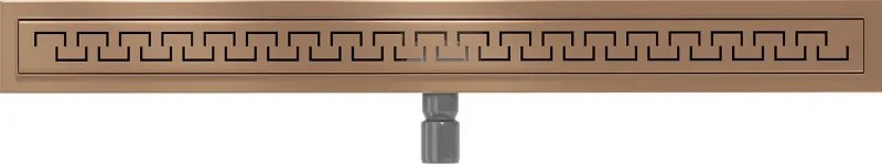 Mexen Flat, lineární podlahový žlab 80 cm, M15, měděná matná, 1C24080-15
