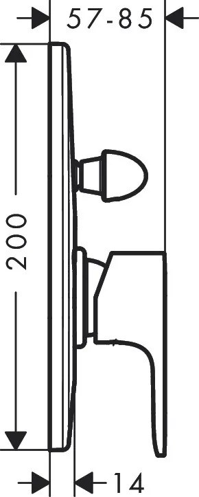 Hansgrohe Rebris E, vanová baterie pod omítku, chromová, 72459000