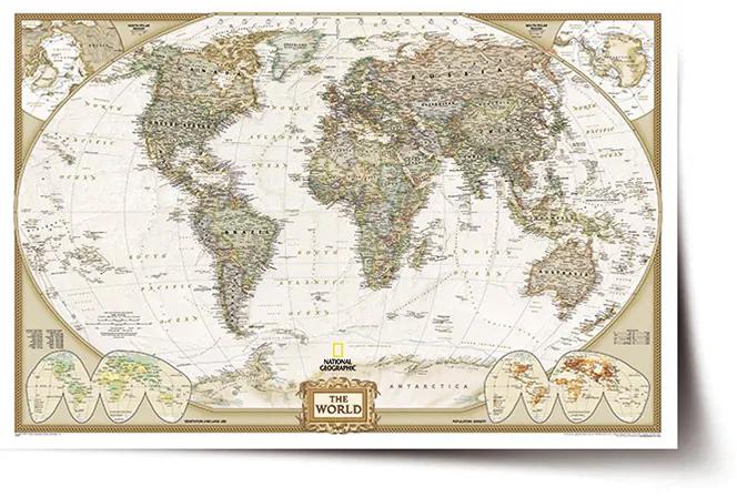 Plakát SABLIO - Mapa světa 60x40 cm