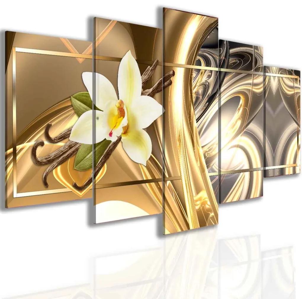 Malvis ® Obraz Abstraktní vanilka zlatá Velikost: 150x75 cm