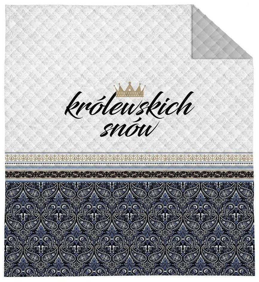 Detexpol Dekorativní přehoz na postel 220x240 Royal Dreams bílý šedý černý K_60 112 Přehoz na postel