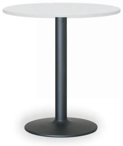Konferenční stolek FILIP II, průměr 80 cm, černá podnož, bílá