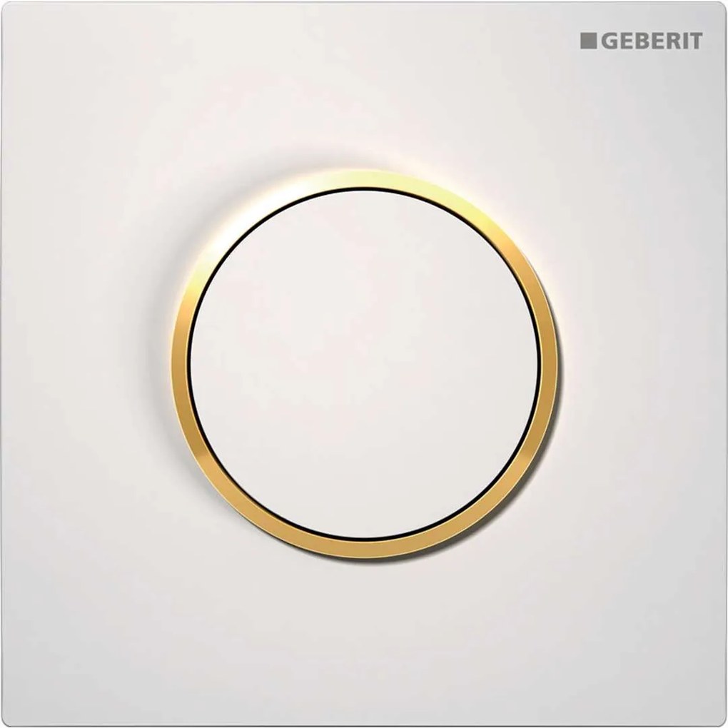 Geberit - Pneumatické ovládání splachování pisoáru typ 10, bílá/zlatá 116.015.KK.1
