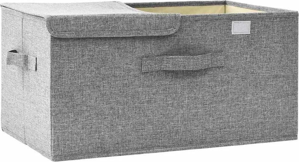Úložný box textil 50 x 30 x 25 cm šedý 332914