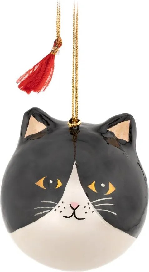 Papírová vánoční ozdoba 8 cm Black Cat – Sass &amp; Belle