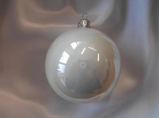 Velká vánoční koule 4 ks - bílá lesklá