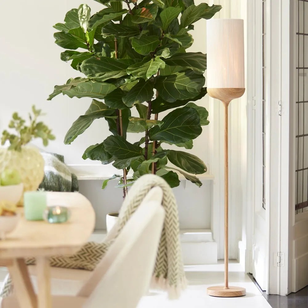 Stojací lampa v přírodní barvě s textilním stínidlem (výška 159 cm) Dania – Light &amp; Living