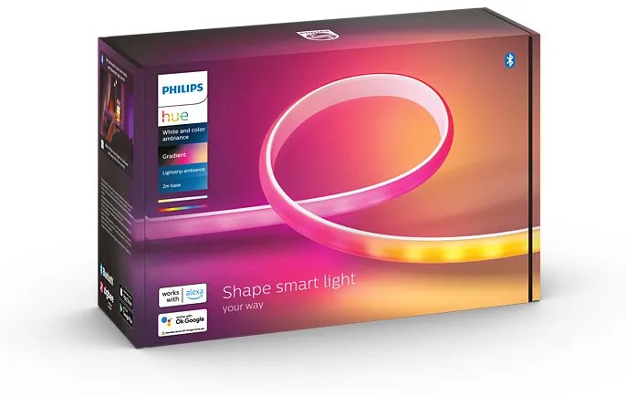 Philips HUE LED White and color Ambiance Gradient 2m Lightstrip 20W 1800lm 2000-6500K+RGB stmívatelný BlueTooth Interiérové ​​LED pásy HUE