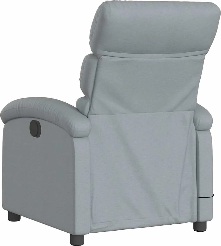 Elektrické masážní polohovací křeslo světle šedé textil 3203966