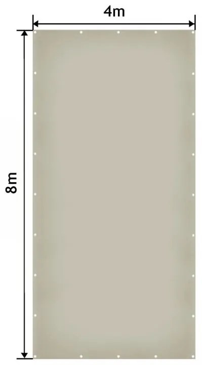 JAGO Plachta 650 g/m², hliníková oka, šedá, 4 x 8 m