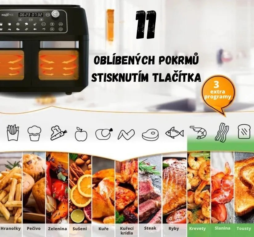 GourmetMaxx Dvojitá horkovzdušná fritéza MaxxMee DUAL 05535