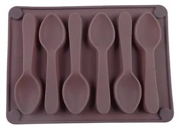 TORO Forma silikonová na led/čokoládu lžička,šedo-hnědá
