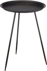 Odkládací stolek, kulatý, kovový, černý