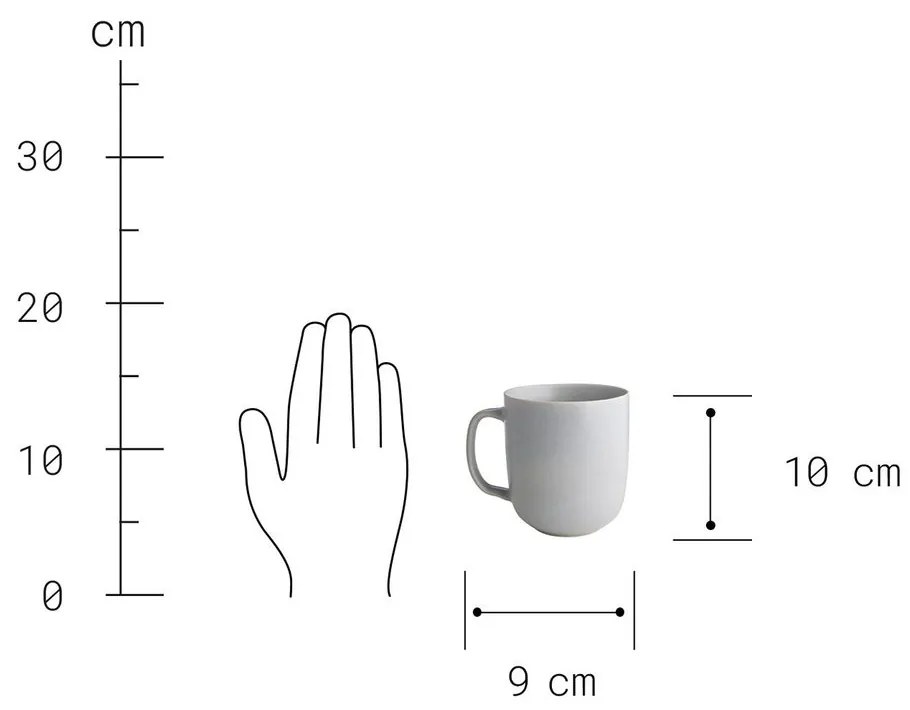 Butlers CASA NOVA Hrnek s ouškem 400 ml - šedá