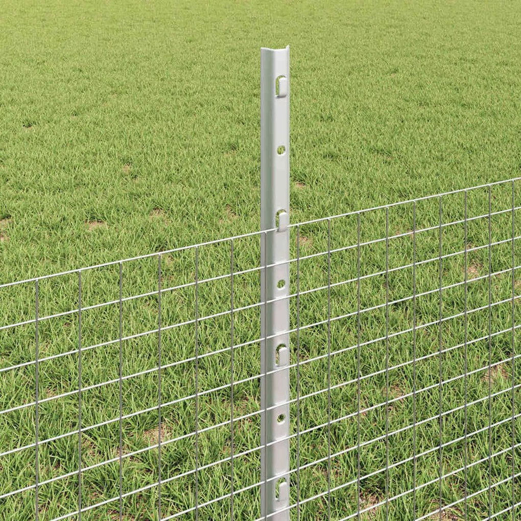 Svařovaná drátěná plotovina s tyčkami 10 x 0,5 m Stříbrná 3336316
