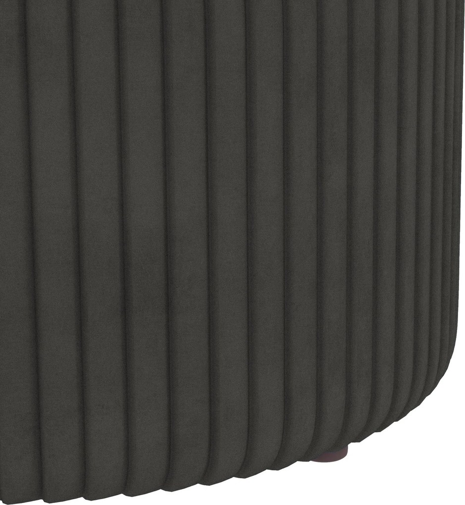 HOMCOM Pouf, otoman a úložný prostor, sametové manšestr, moderní design, 36 x 44 cm, do obývacího pokoje, ložnice, šedý