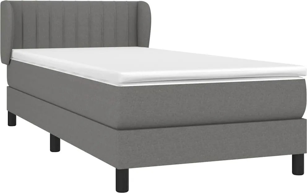 Box spring postel s matrací tmavě šedá 90x190 cm textil 3126366