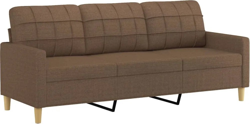 3místná pohovka s podnožkou hnědá 180 cm textil 3201004