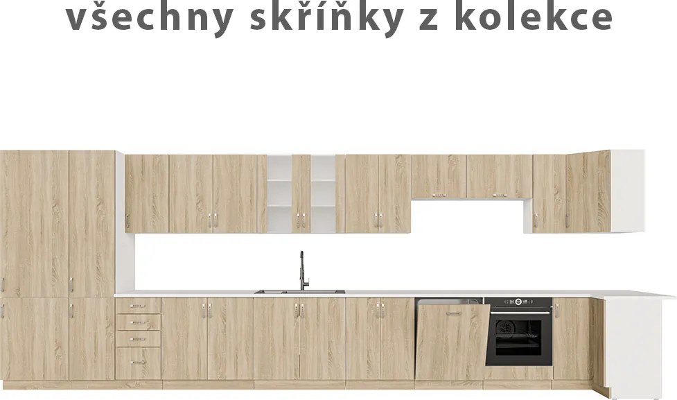 SARA | horní skříňka 60 OK-40 1F výklopná | 60 cm | bílá/dub sonoma