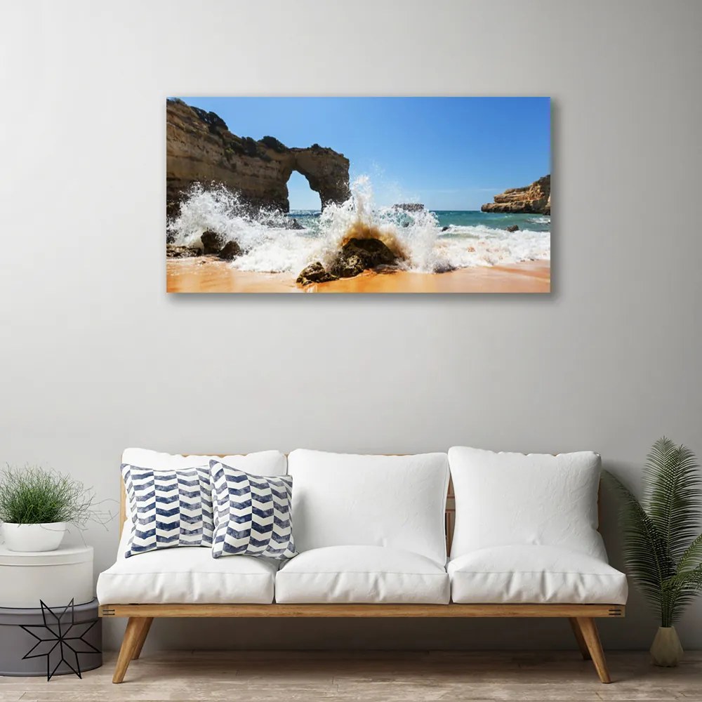 Obraz na plátně Pláž Moře Vlny Krajina 100x50 cm