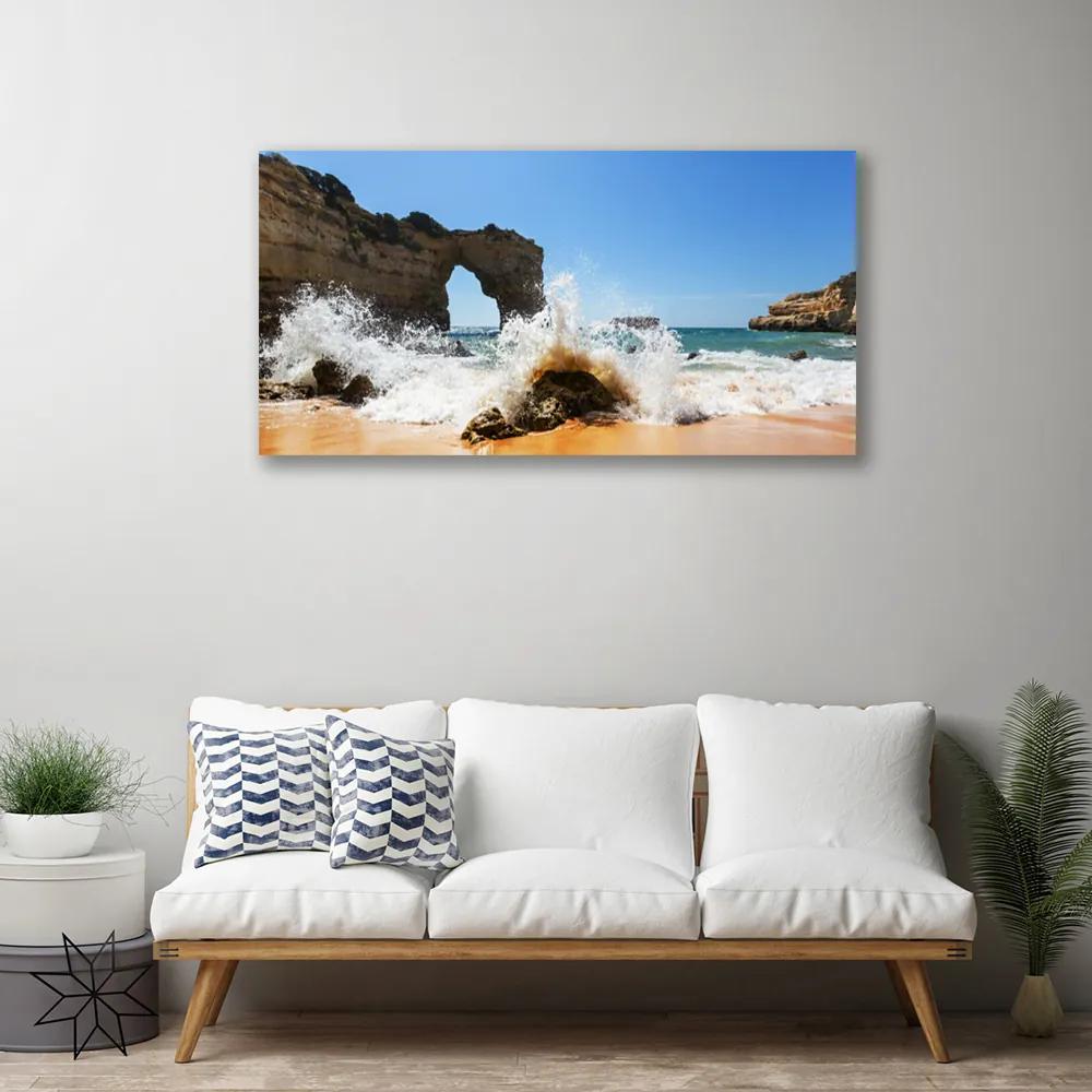 Obraz na plátně Pláž Moře Vlny Krajina 140x70 cm
