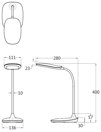 Globo 58455W - LED Stmívatelná dotyková stolní lampa BOTAL LED/9W/230V bílá