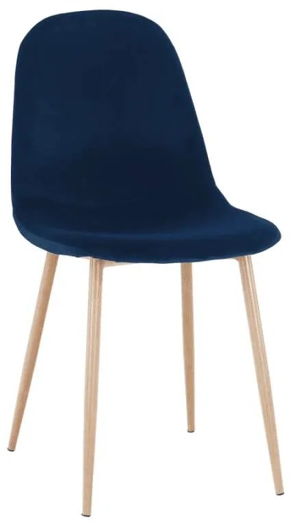 Designová židle Tempo Kondela LEGA NEW – modrý Velvet, bukové nohy, výška sedu 47 cm, nosnost 110 kg