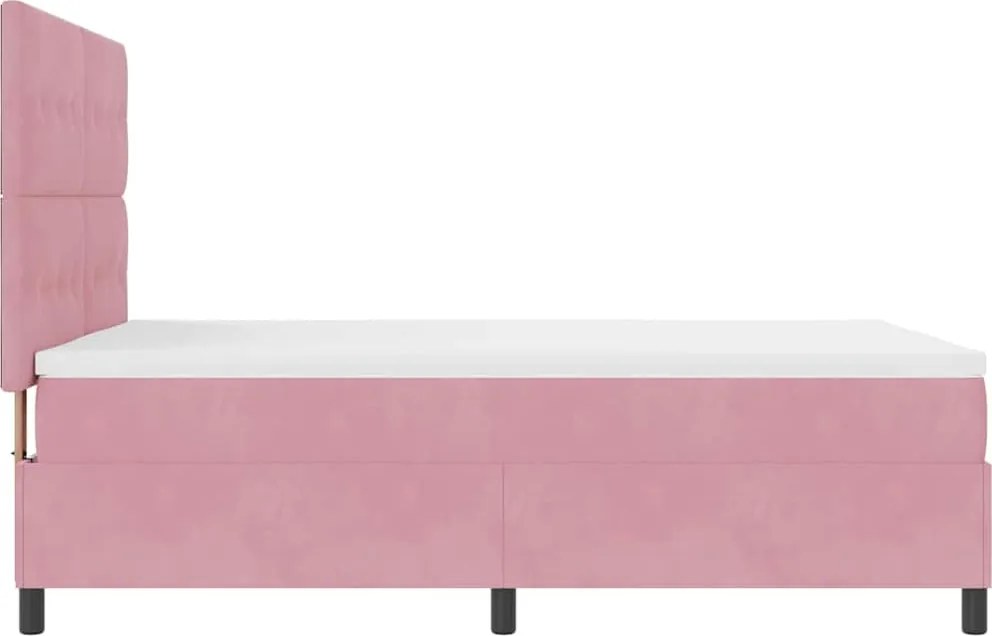 Postel s boxspringem s čelo Růžová 160 x 200 cm samet 3339847