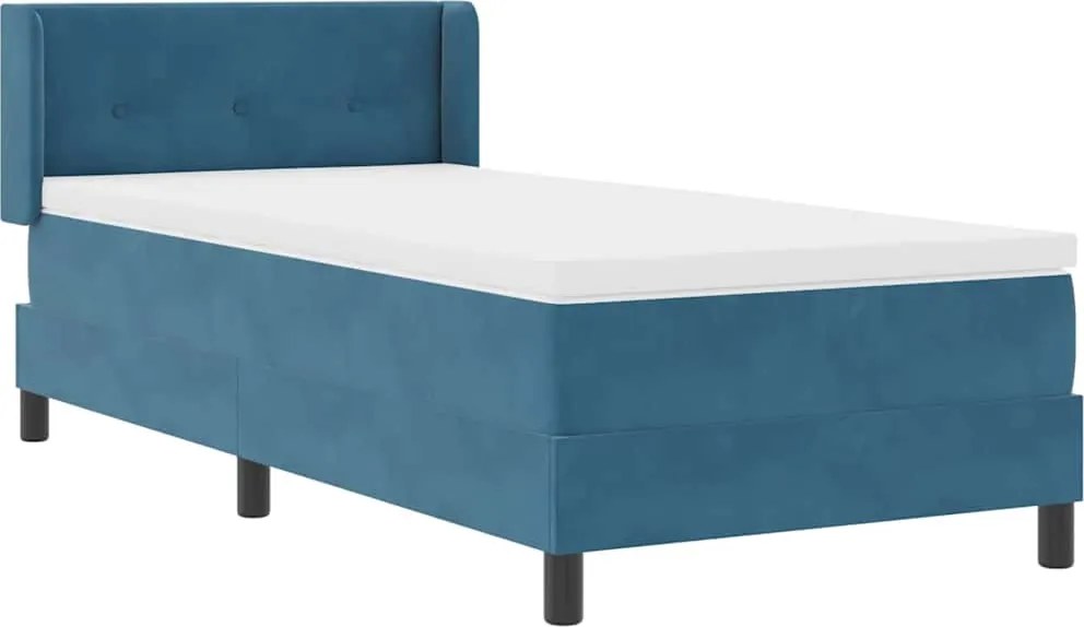 Postel s boxspringem s čelo Tmavě modrá 200 x 90 cm samet 3341454