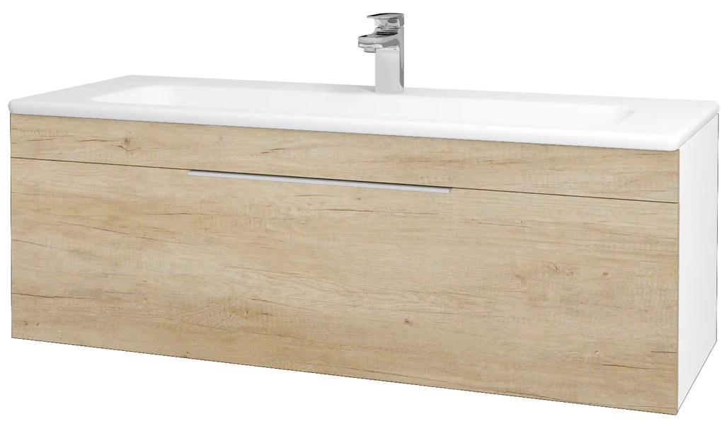 Dřevojas Koupelnová skříň ASTON SZZ 120 Varianta: N01 Bílá lesk / Úchytka T02 / D03 Cafe