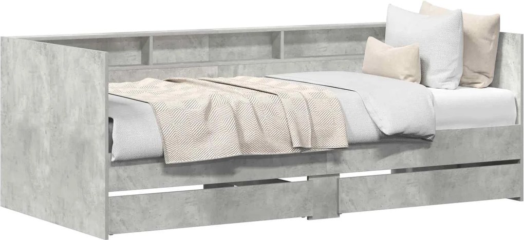 Denní postel se zásuvkou Šedá 90 x 200 cm Kompozitní dřevo 3345120