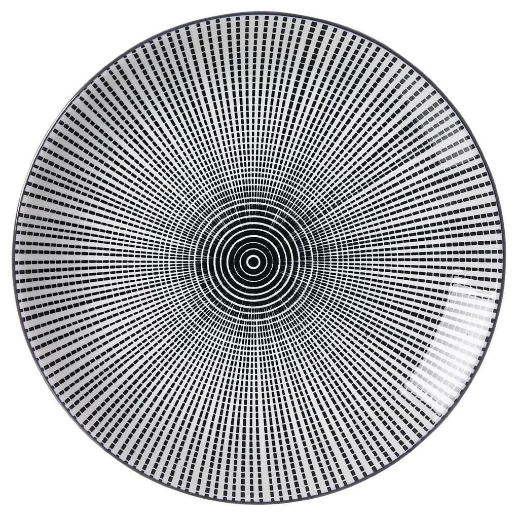 Ritzenhoff Breker Dezertní talíř černobílé proužky-21,5x21,5 cm