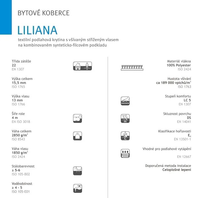 Metrážový koberec LILIANA 7675 šíře 4m hnědá