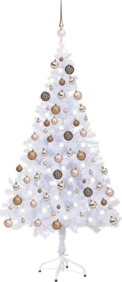 vidaXL Umělý vánoční stromek s LED a sadou koulí 120 cm 230 větviček [3077573] Barva: Zeleno-šedý