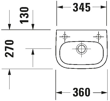 Duravit 7053600082 - Závěsné umyvadlo D-CODE 36x27 cm keramika/lesklá bílá